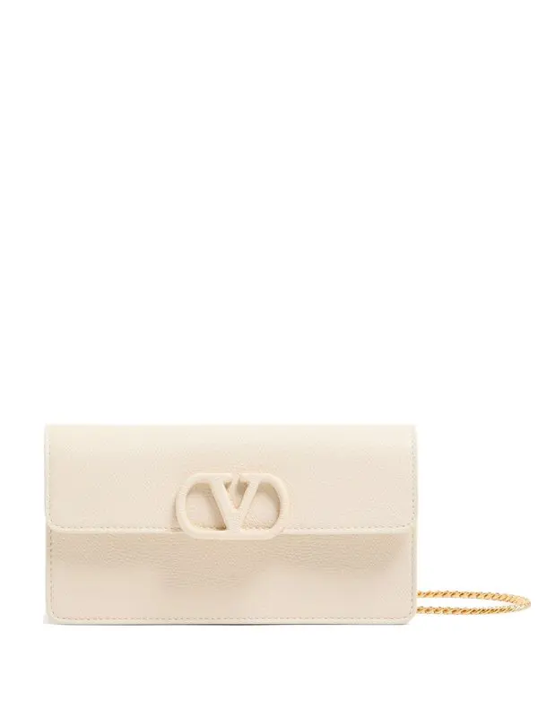 Valentino Garavani Vlogo Signature Mini Wallet With Chain - Lightivory