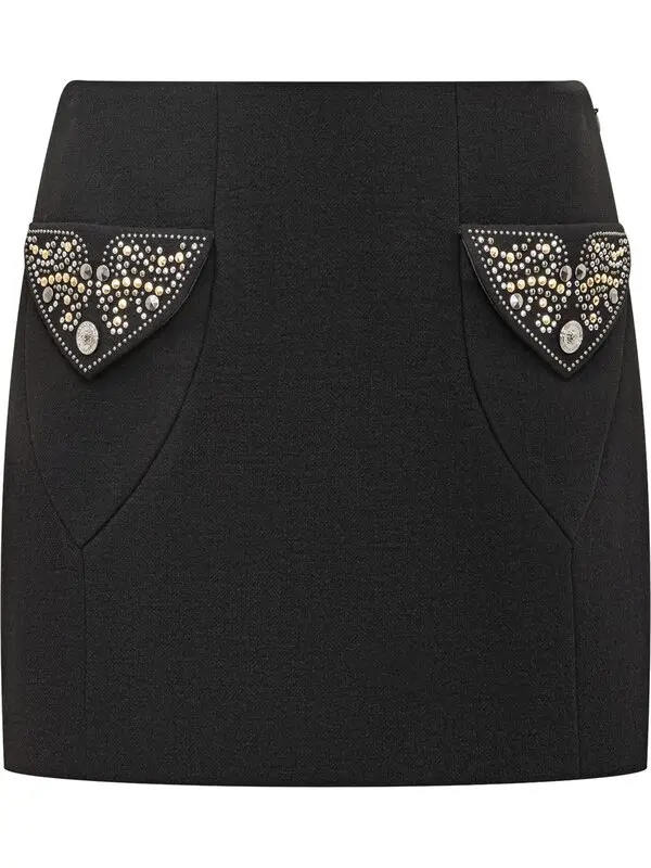 Versace Chic Mini Skirt With Jewel Pocket