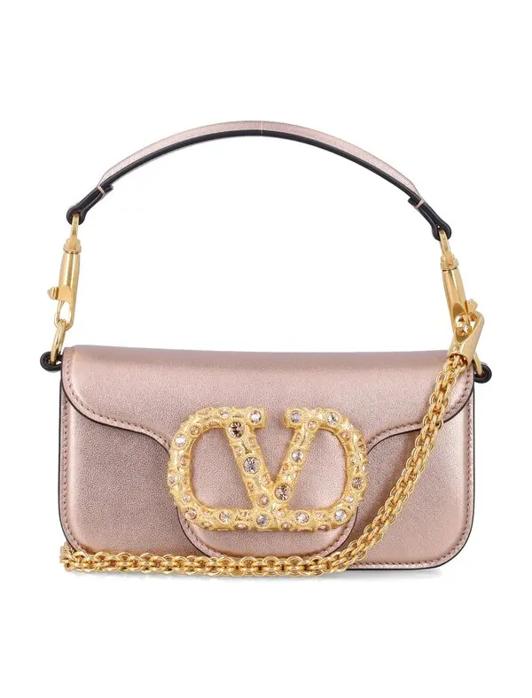 Valentino Garavani Mini Handbag With Jeweled Signature - Rosa