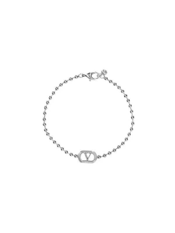 Valentino Garavani Vlogo Mini Accessory With Swivel Hook Closure - Silver