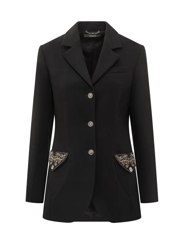 Versace Sophisticated Double-breasted Blazer - Black