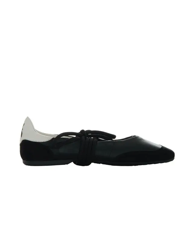 Patrizia Pepe Flat Shoes With Tie Fastening - Nero