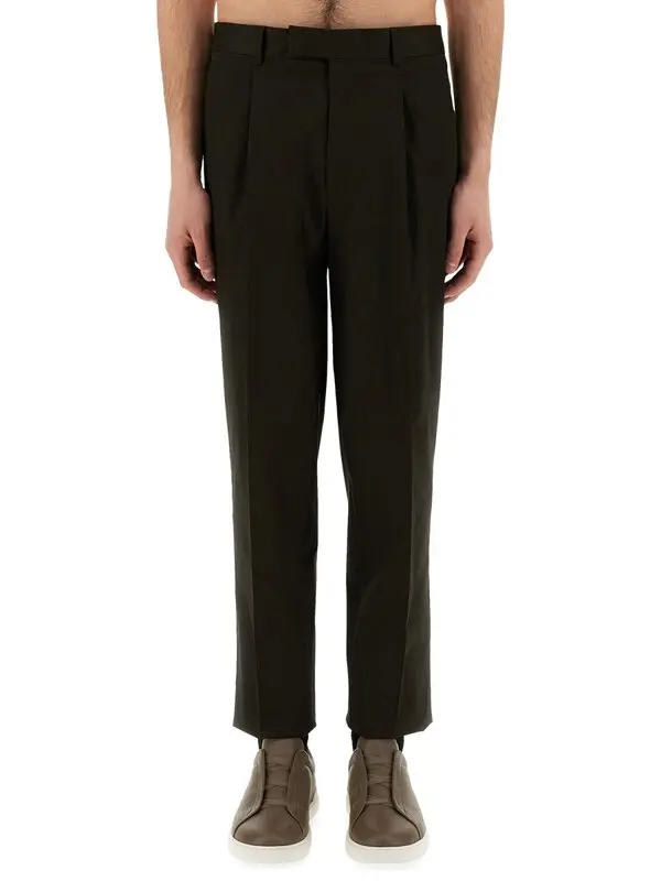 Zegna Dart Detailed Trousers - Brown