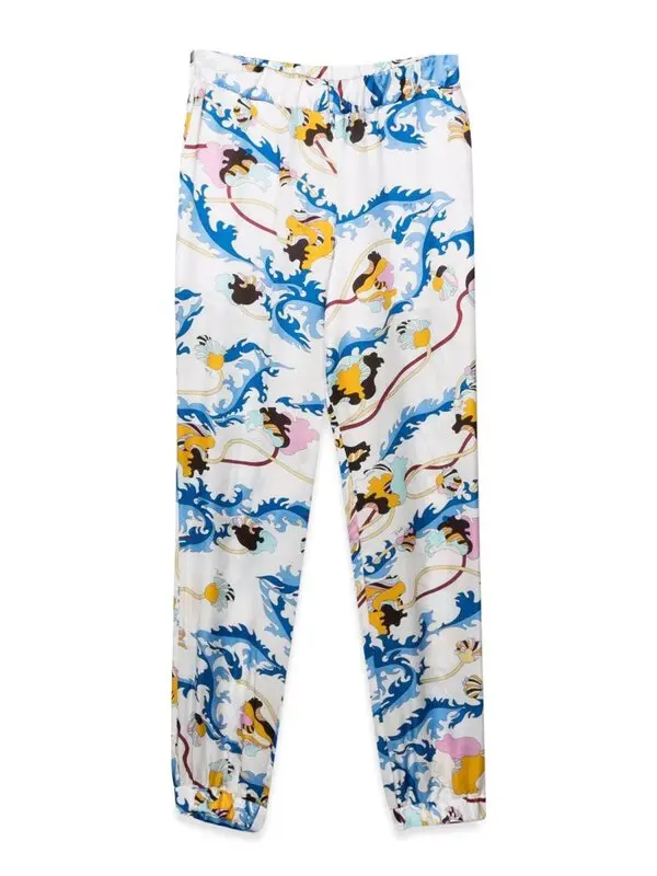 Emilio Pucci Viscose Silk Blend Printed Trousers