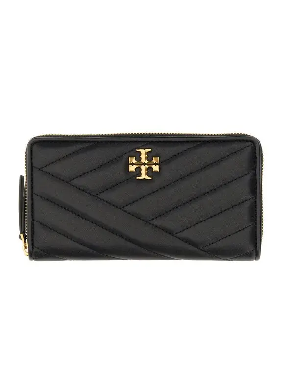 Tory Burch Kira Chevron Zip Continental Wallet - Black