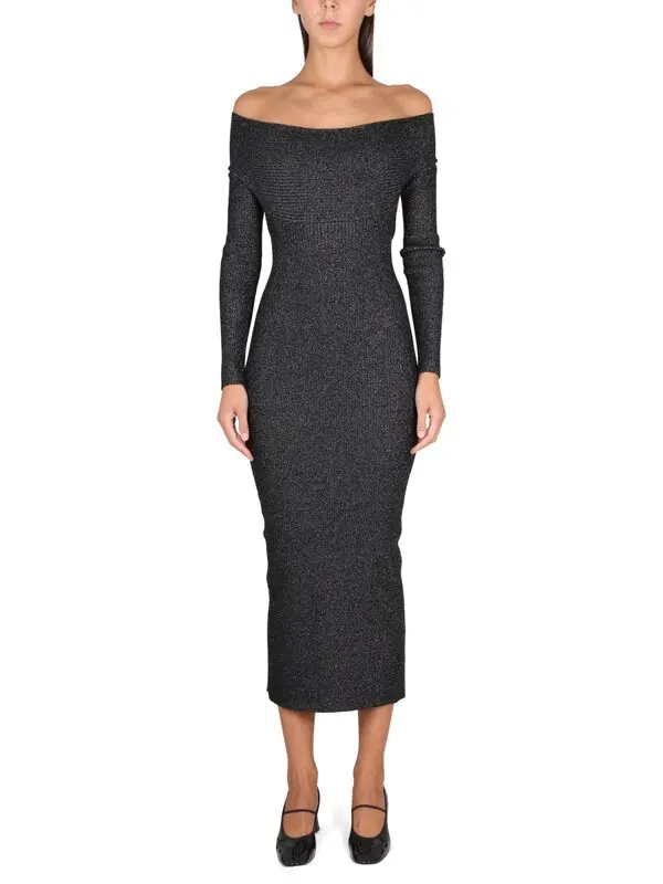 Khaite Marisole Metallic Knit Dress - Black