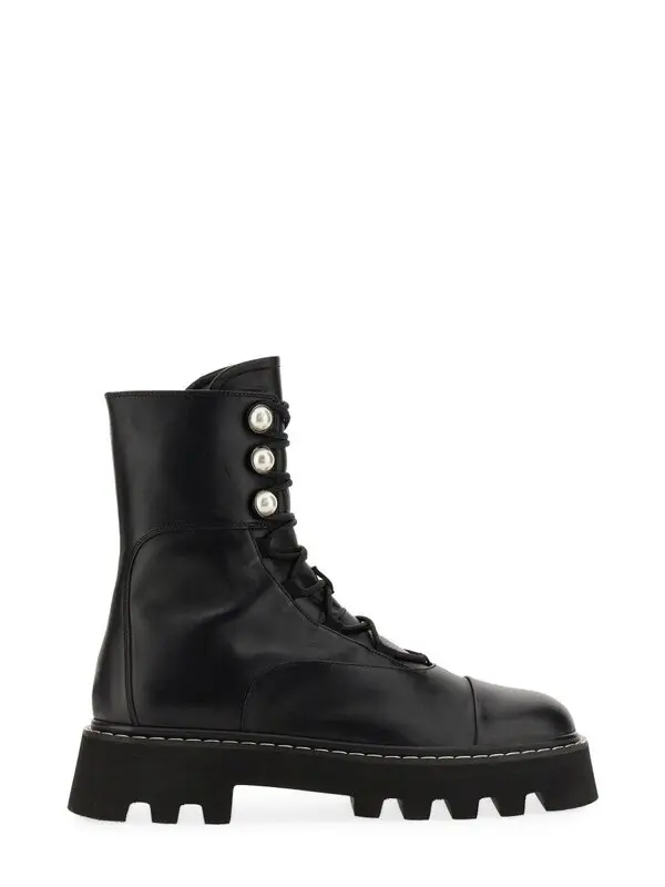 NICHOLAS KIRKWOOD Leather Combat Boots - Black
