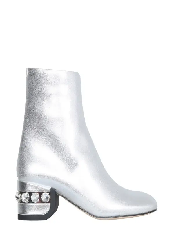 NICHOLAS KIRKWOOD Crystal-embellished Ankle Boots - Silver