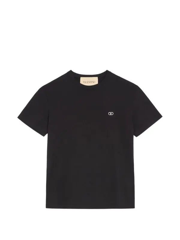Valentino Garavani Classic Embroidered Regular Fit T-shirt Size - Nero