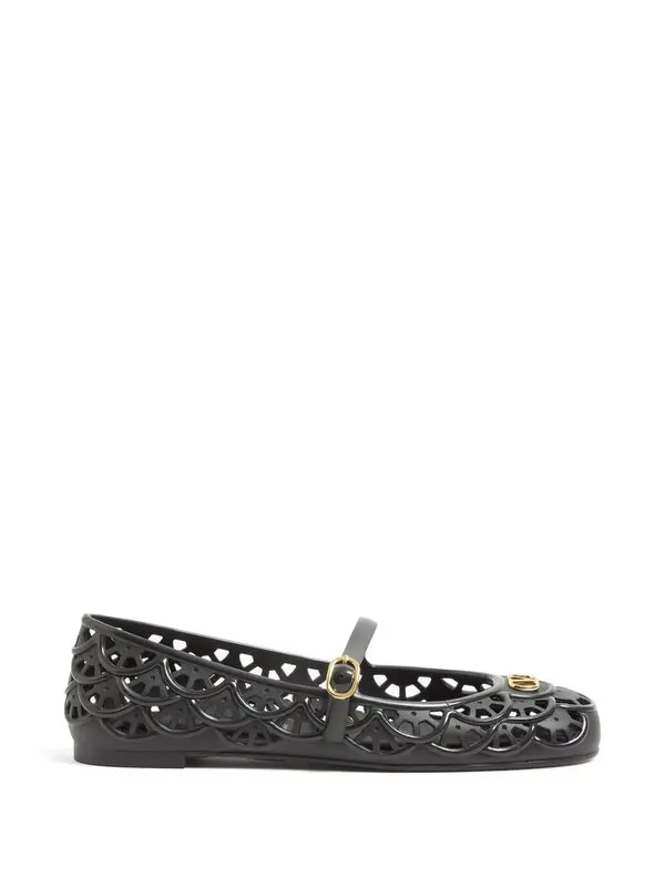 Valentino Garavani Vlogo Signature Mini Mary Jane Flats - Nero