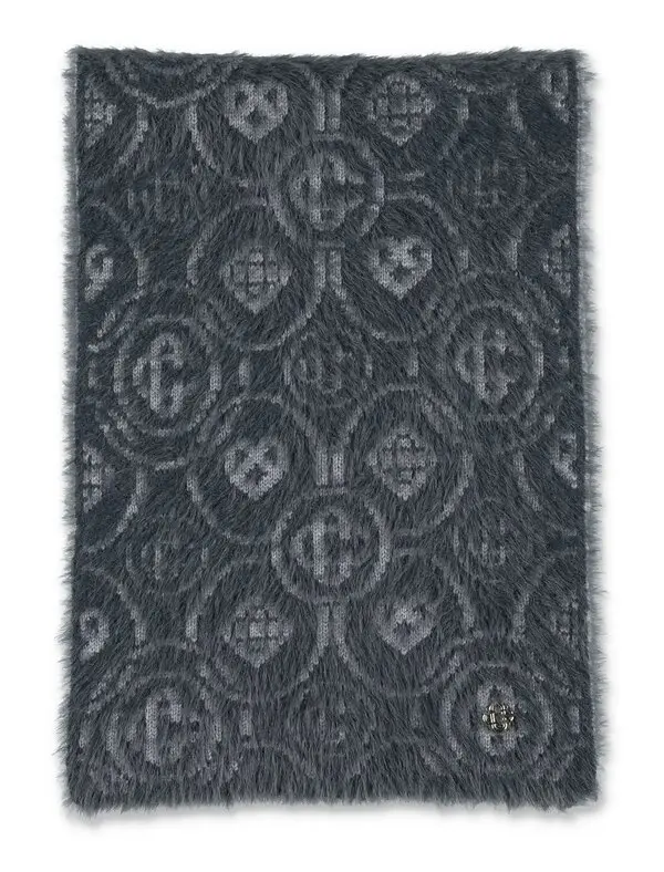 Casablanca Merino Wool Blend Fluffy Monogram Scarf