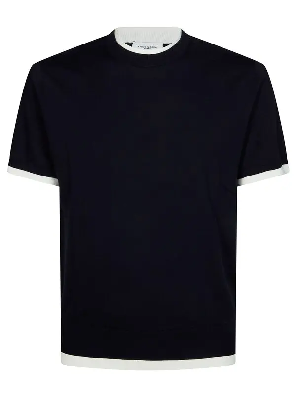 PAOLO PECORA Contrast Trim Crewneck Sweater For