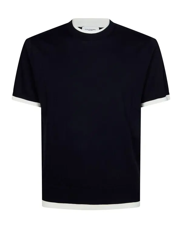 PAOLO PECORA Crew Neck Cotton Sweater - Blu