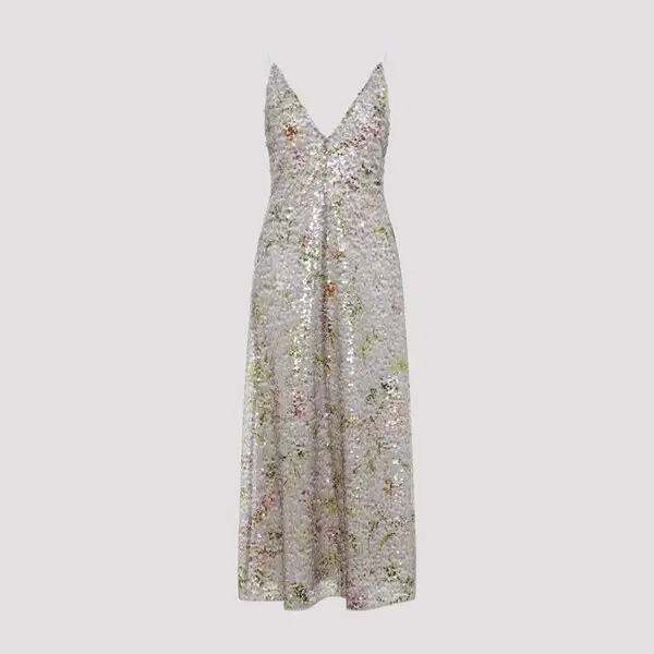 Alberta Ferretti Sequined Floral Maxi Dress