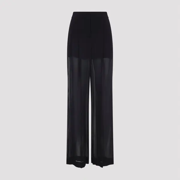Alberta Ferretti Semi-sheer Georgette Pants - Black