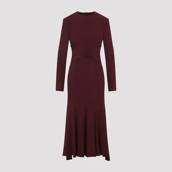 Alberta Ferretti Long Sleeve Midi Dress - Red