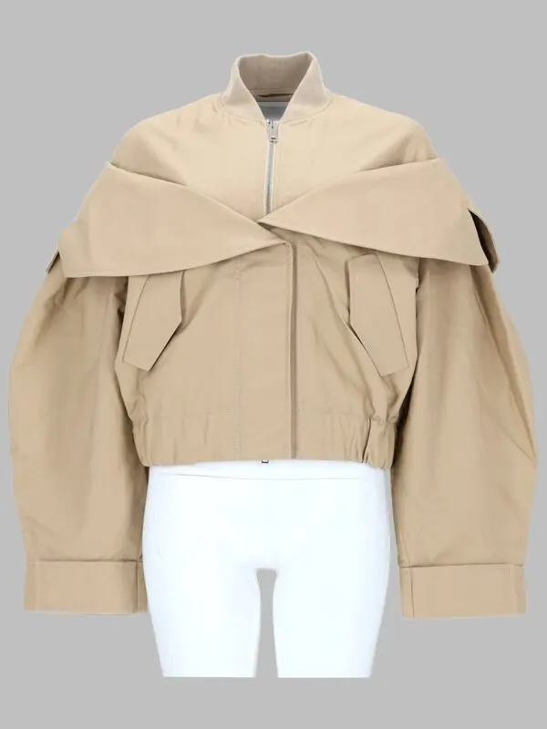 GANNI Organic Cotton Sports Jacket - Beige