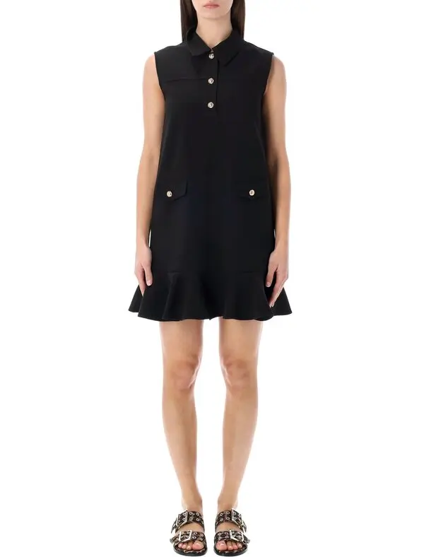 GANNI Twill Suiting Mini Dress - Black