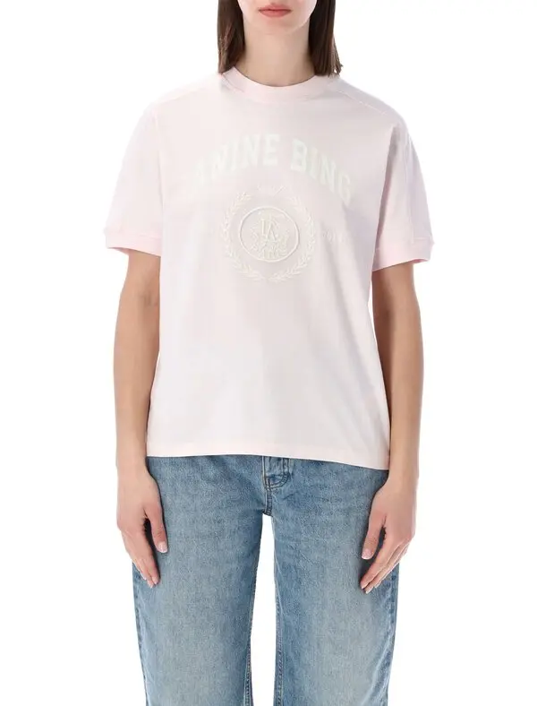 ANINE BING Collegiate Graphic Cotton T-shirt - Pink