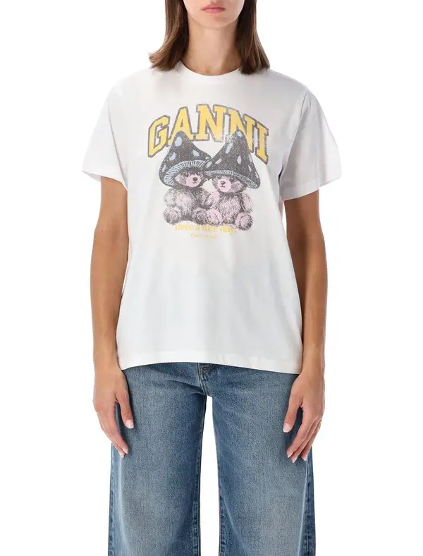 GANNI Graphic T-shirt - Bianco
