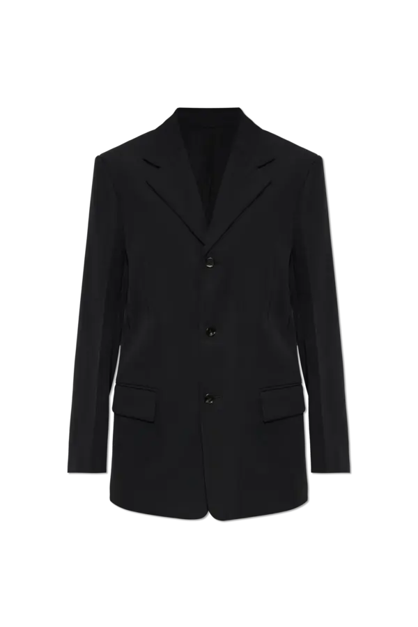 Bottega Veneta Wool Blazer With Notch Lapels - Black