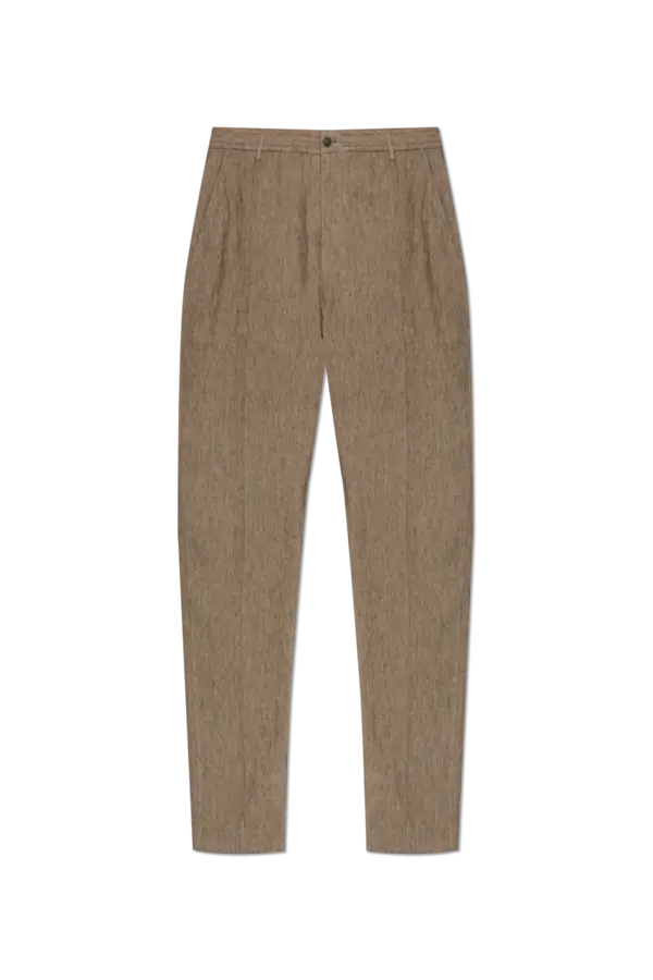 Emporio Armani Linen Pants With Stitching On The Legs