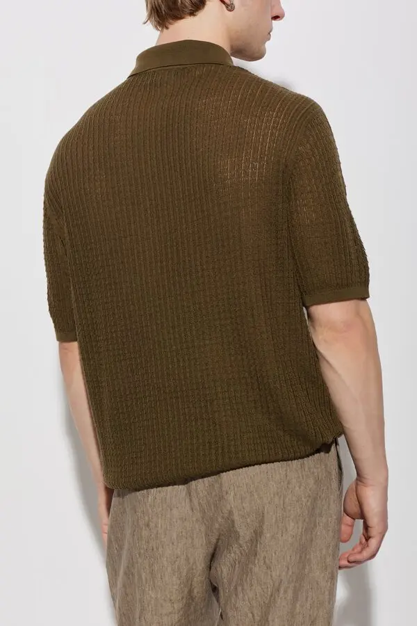 Emporio Armani Polo With A Decorative Weave