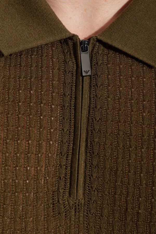 Emporio Armani Polo With A Decorative Weave