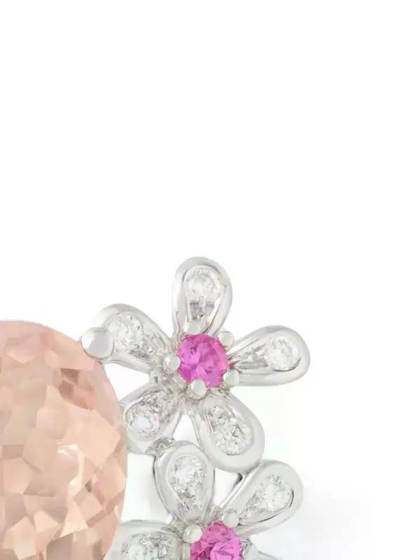 MIO HARUTAKA 18k White Gold Morganite And Diamond Earring