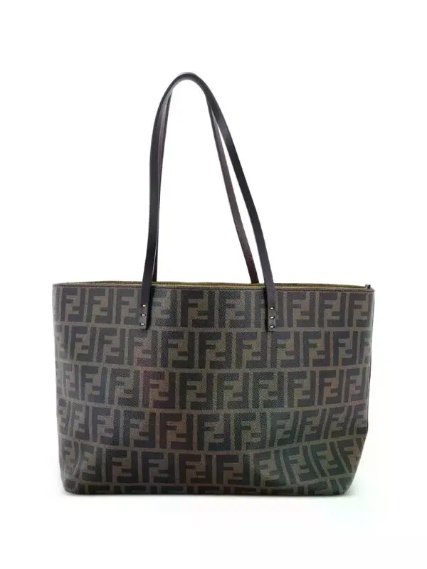 Fendi Roll Zucca Coated Canvas Medium Tote Bag