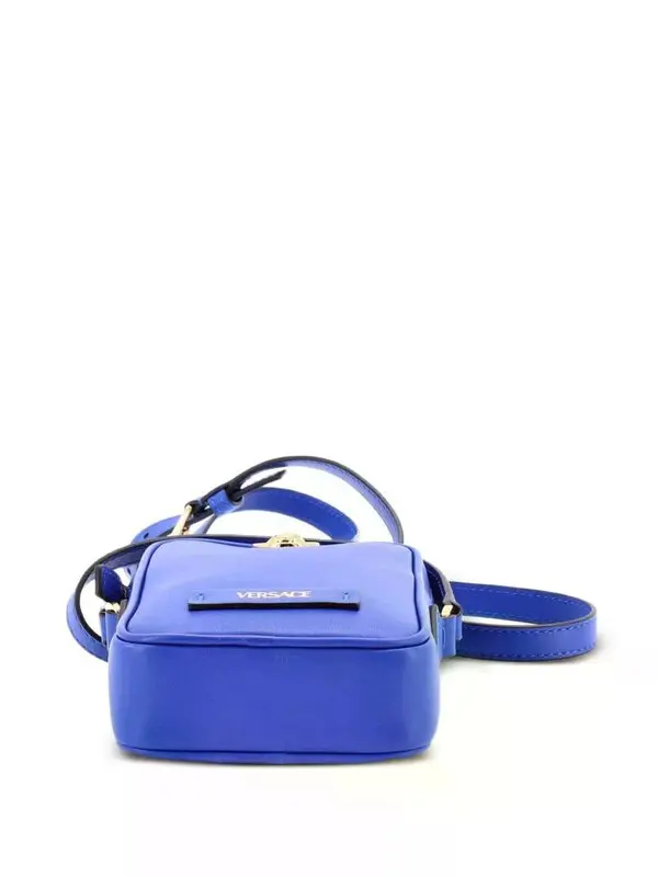 Versace Medusa Biggie Pouch Leather Micro Crossbody Bag - Blue