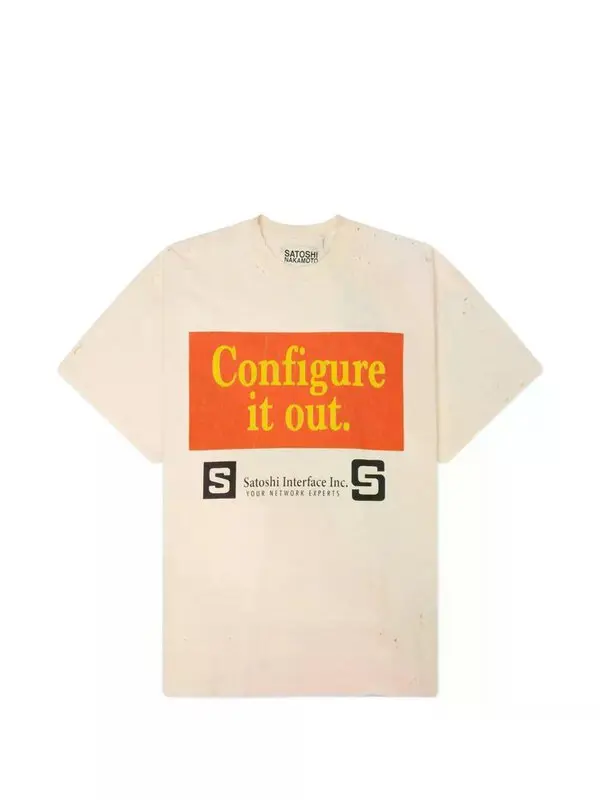 SATOSHI NAKAMOTO Print-detail Round-neck T-shirt