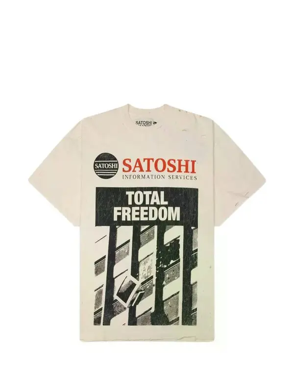 SATOSHI NAKAMOTO Total Freedom Distressed T-shirt