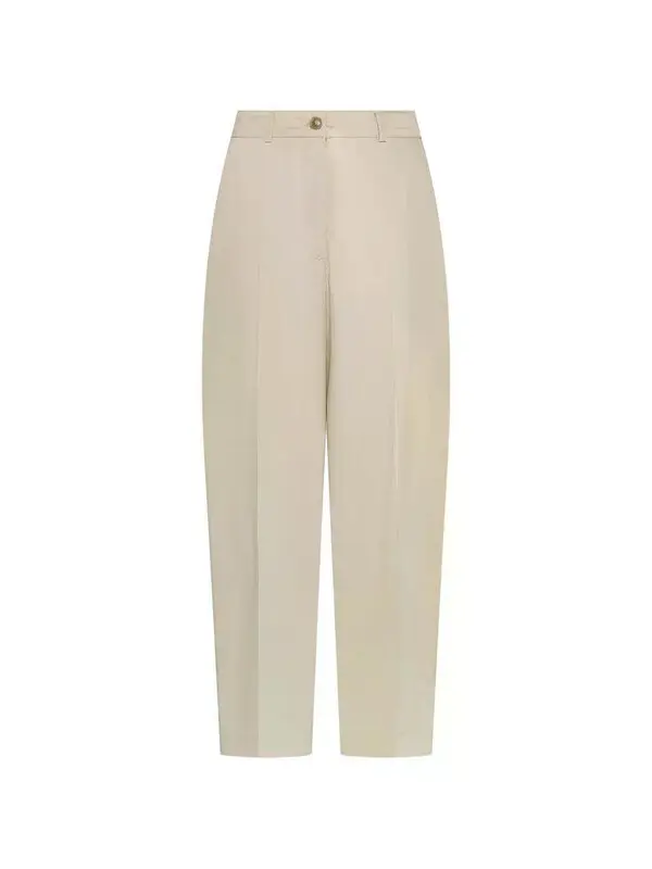 Seventy Cropped Trousers With Pressed Crease - Neutrals
