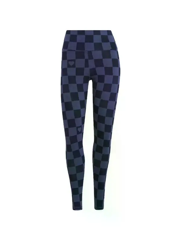 Adidas Checkerboard Heart-print Leggings - Blue