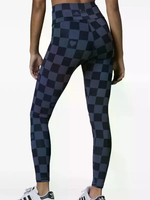 Adidas Checkerboard Heart-print Leggings