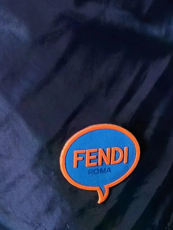 Fendi Navy Logo Patch Swim Shorts