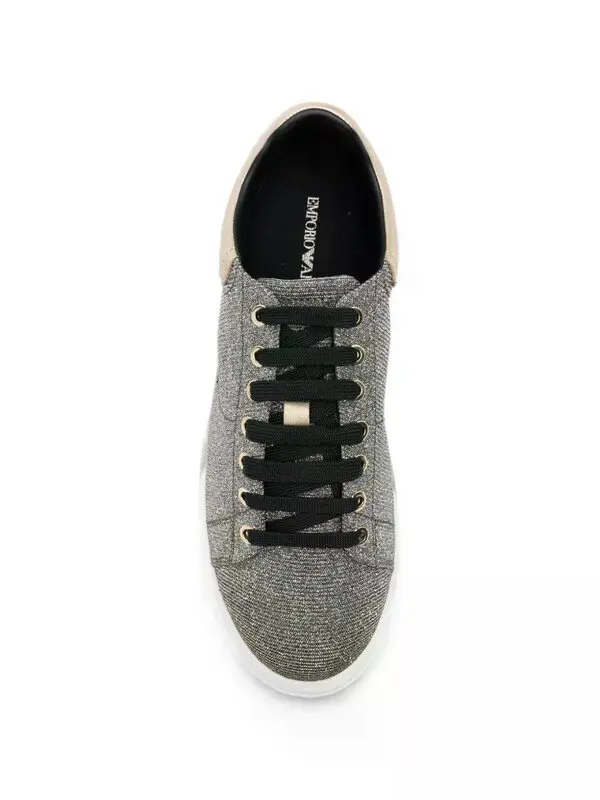 Emporio Armani Glitter Effect Logo Patch Sneakers
