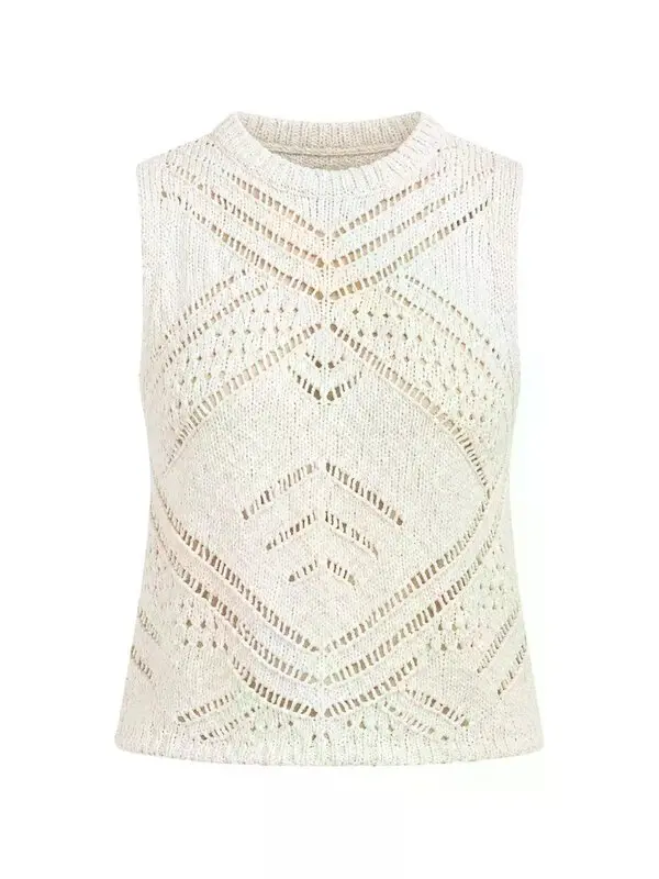 Autumn Cashmere Chunky Knit Pointelle Top - Neutrals