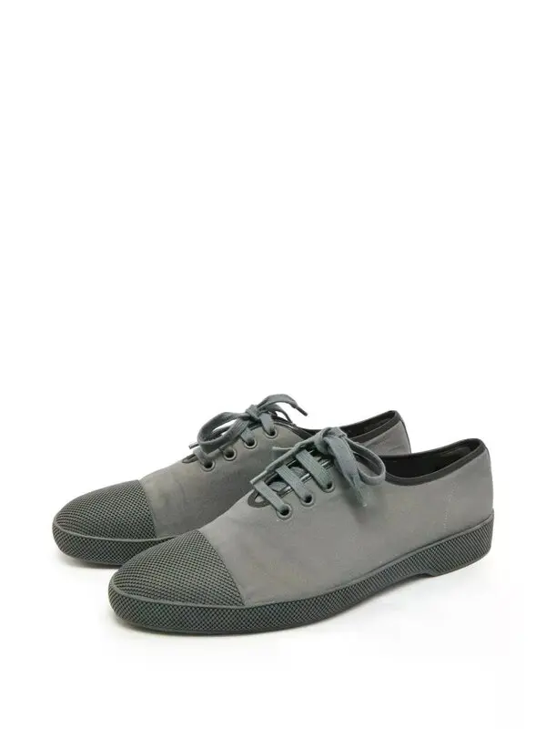 Prada Canvas Lace-up Sneakers - Grey