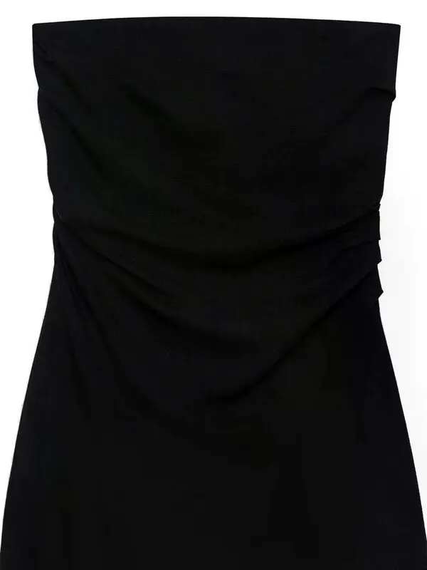 ANINE BING Tyla Strapless Gathered Midi Dress