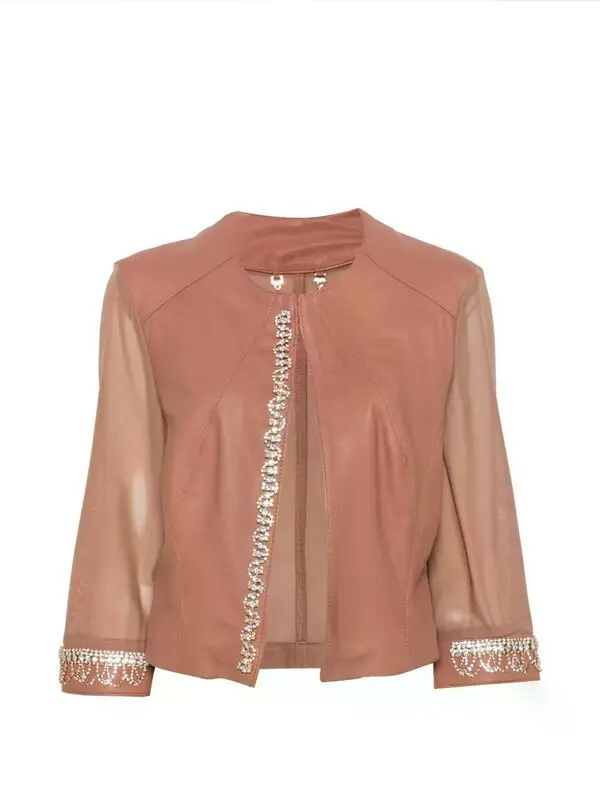 TIMOTEA Crystal Embellished Mesh Panel Jacket