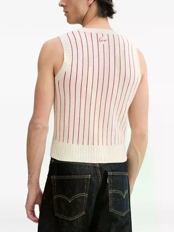 Kenzo Sleeveless Knitted Vest With Trompe L'œil Detail