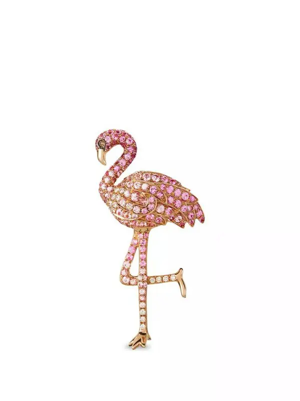 MIO HARUTAKA Flamingo Sapphire And Diamond Earring - Pink