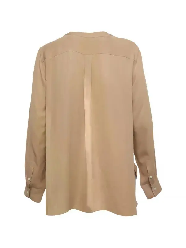 Theory Long-sleeve Band Collar Blouse - Neutrals