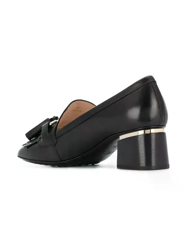 TOD'S Leather Loafers With Chain Detail