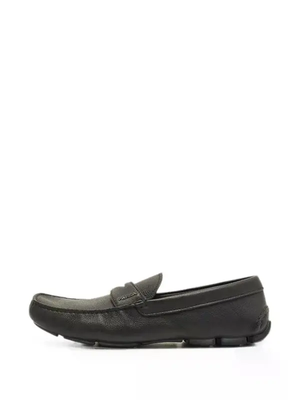 Prada Penny Leather Loafers - Black