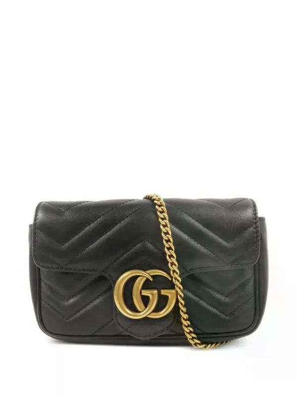 Gucci Gg Marmont Super Mini Shoulder Bag - Black