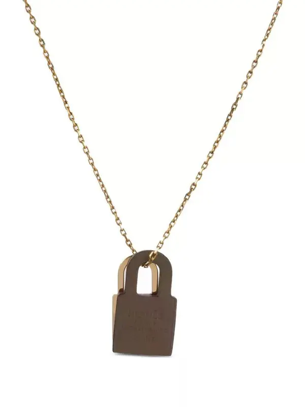 Hermès O'kelly Leather And Metal Necklace - Grey