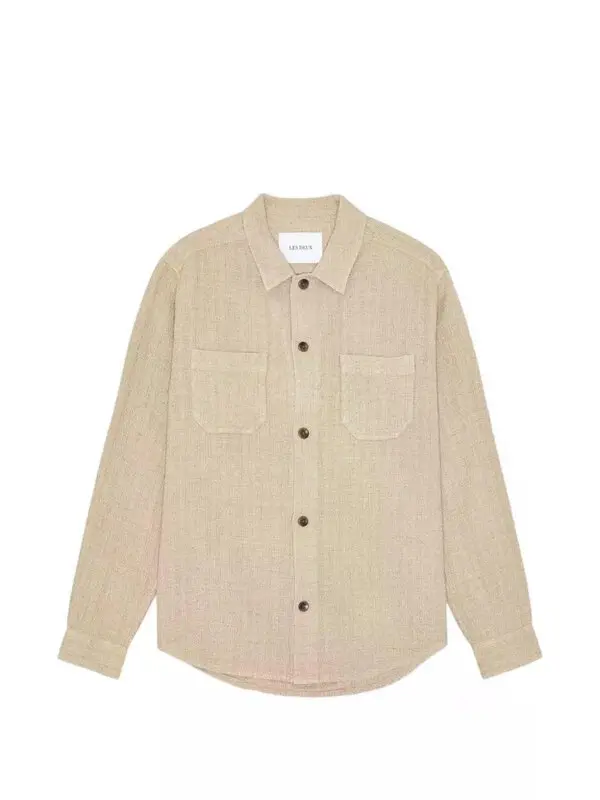 LES DEUX Hamilton Textured Overshirt - Neutrals